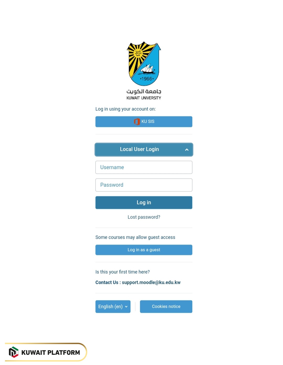 Moodle Kuwait University Login - Kuwait Platform